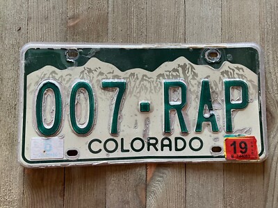 2010s Colorado License Plate Mountains 007-RAP With Tags | eBay