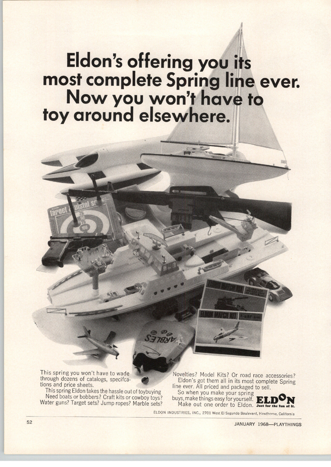 1968 PAPER AD Eldon's Toy Gun Sailboat Cars Corgi Die Cast Models | eBay