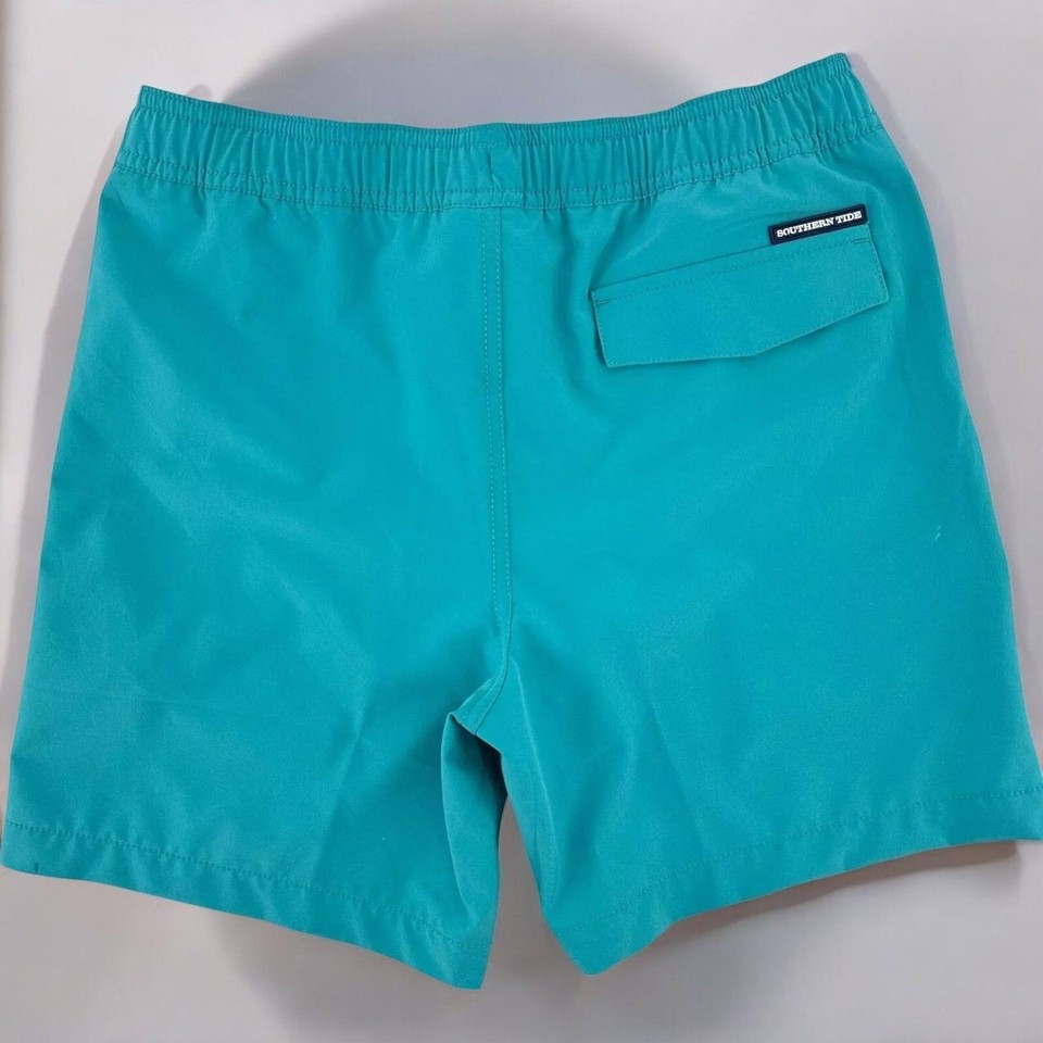 Southern Tide Boys XL-16 Quick Dry Tidal Wave Solid Turquoise Swim ...