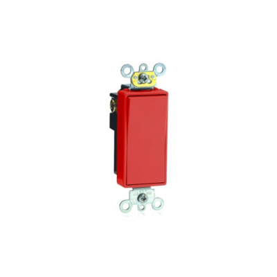 Leviton 5621-2R, 120/277 VAC, 20 A, Red, 1 Pole, Rocker, AC Quiet ...