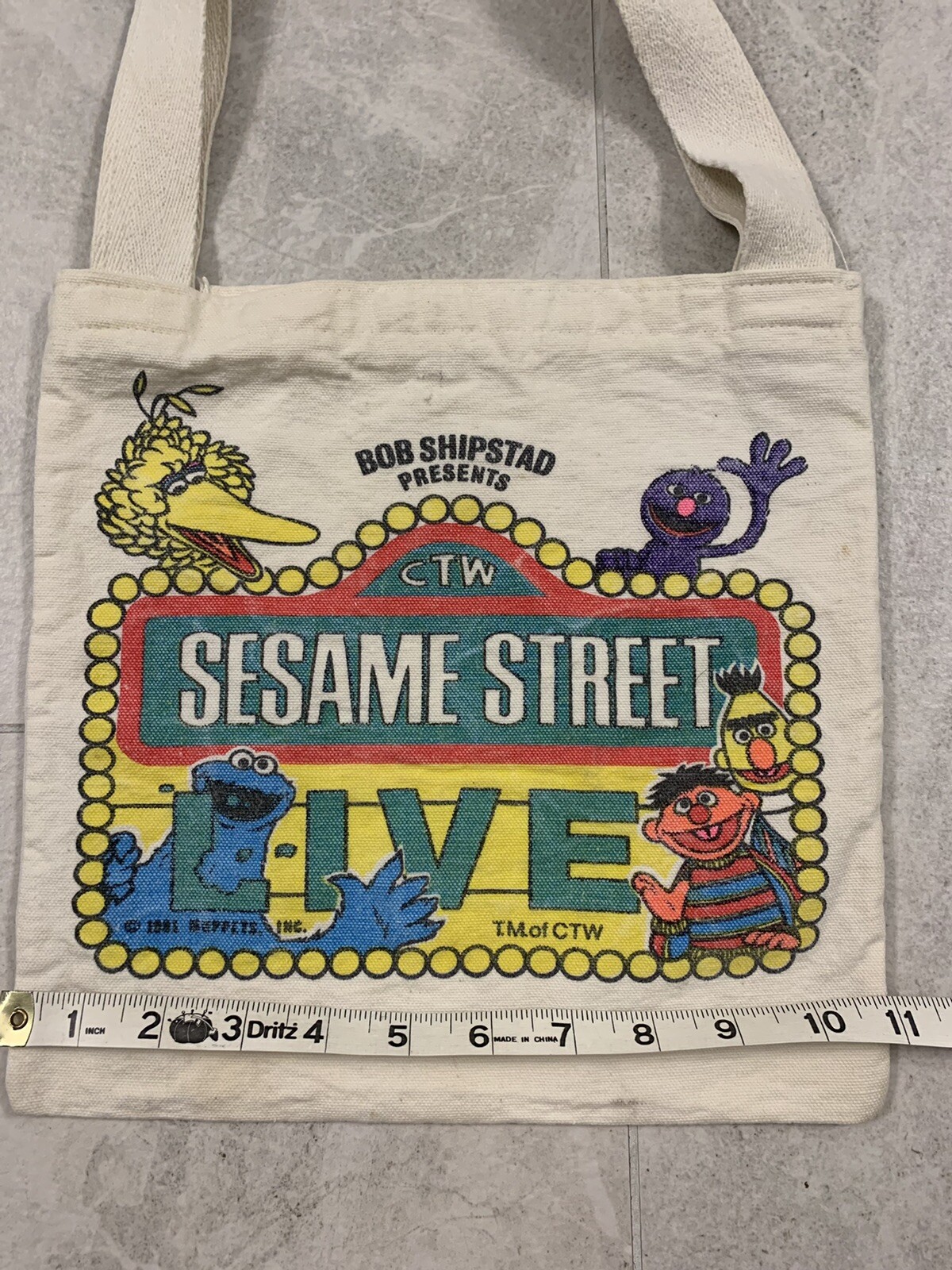 VTG 1981 Sesame Street Live Canvas Bag Bert Ernie BigBird Grover Cookie Monster | eBay