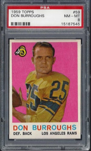 1959 Topps #59 Don Burroughs Los Angeles Rams PSA 8 NEAR MINT - MINT ...