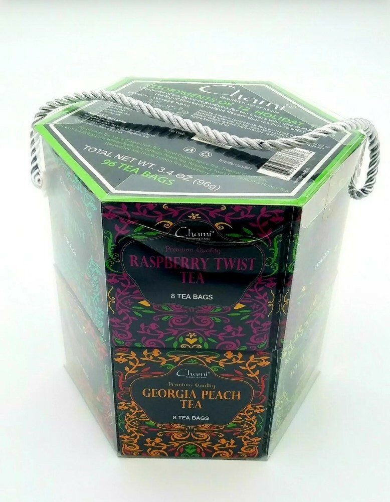 Chami 12 Flavor 96 Tea Bags Sachets Assortment of Winter Holiday Tea ...