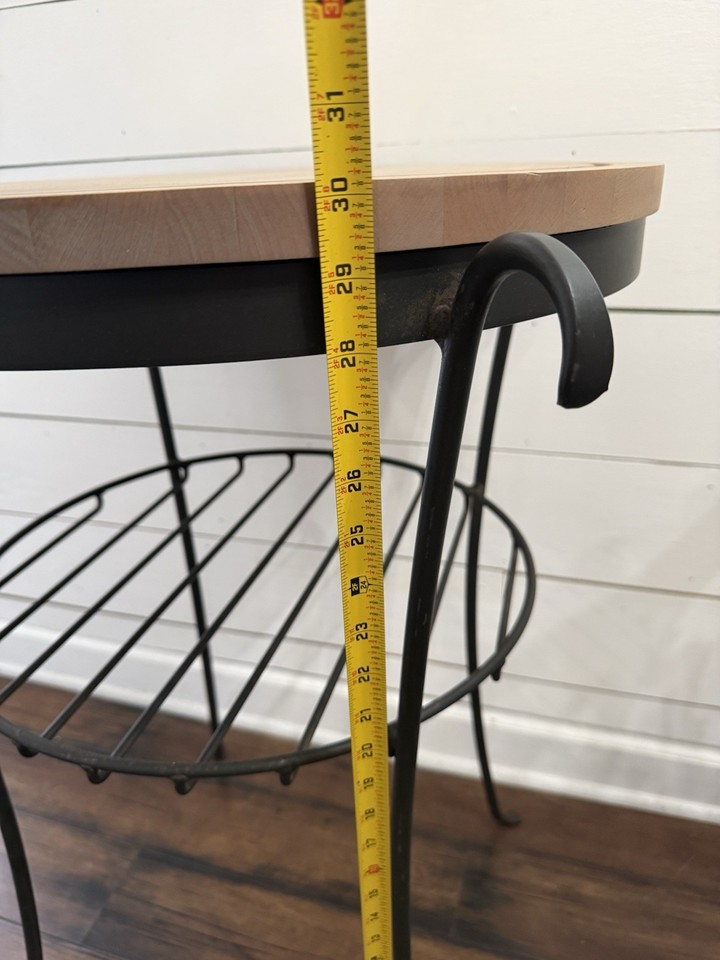 VTG Longaberger Wrought Iron Side Table Beverage Tub Stand Butcher ...