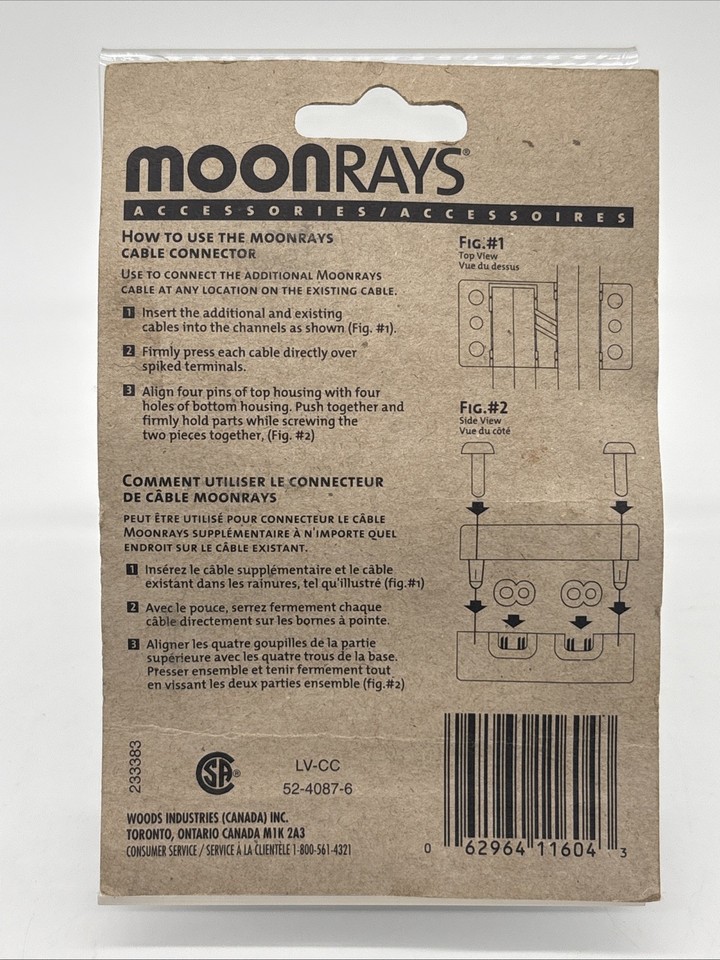 Moonrays Cable Connectors For Low Voltage Landscape Lighting 2 Pack 52 ...
