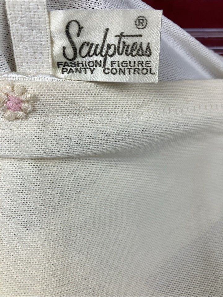 32 - 42 XXL Vintage Sculptress mesh firm control bottom girdle w garter ...