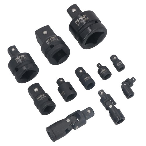 Impact Socket Adaptor Step Up Reducer And Universal Joint Set 11pc ...