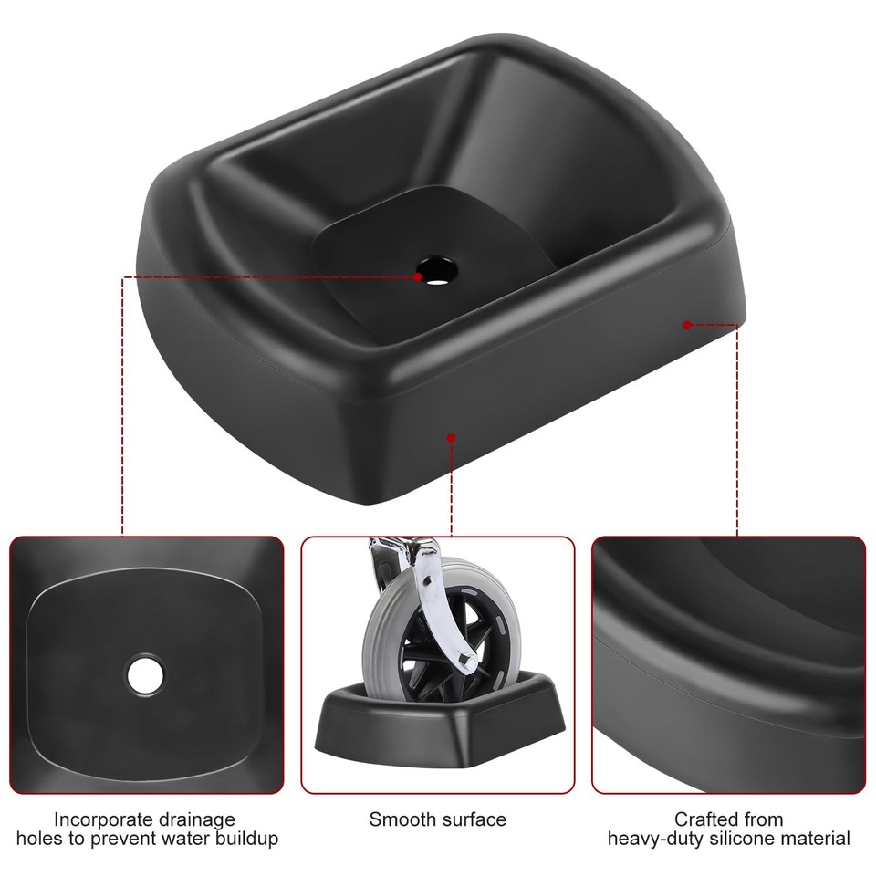 Jack Wheel Chock, Trailer Wheel Chock Rubber Jack Caster Wheel Dock, 6 ...