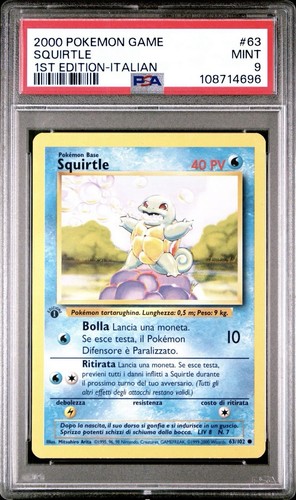 2000 Pokemon ITALIAN 1st Edition Base Set Squirtle 63/102 PSA 9 MINT | eBay
