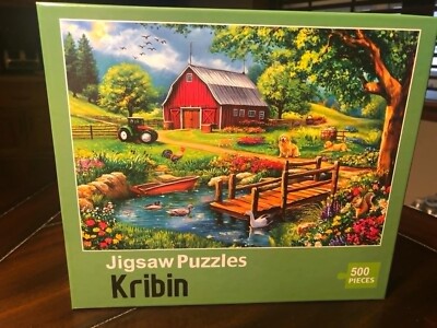500 pc Jigsaw Puzzle Kribin Farm Scene w/ Poster- Complete | eBay