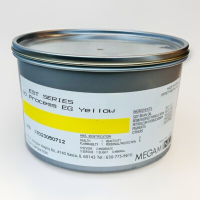 SO PROCESS EG **YELLOW** OFFSET PRINTING INK - SOY BASED 2.2 LBS MEGAMI ...