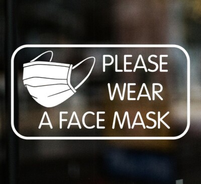 PLEASE WEAR A FACE MASK Shop Sign Sticker Vehicle Taxi Bus Minibus ...