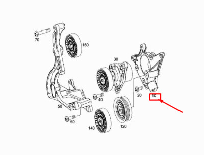 NEW MERCEDES-BENZ C W205 ENGINE BELT TENSIONER BRACKET A1772360040 ...