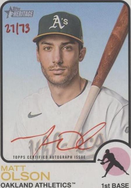 2022 Topps Heritage - Real One Autographs Matt Olson #ROA-MO Special ...