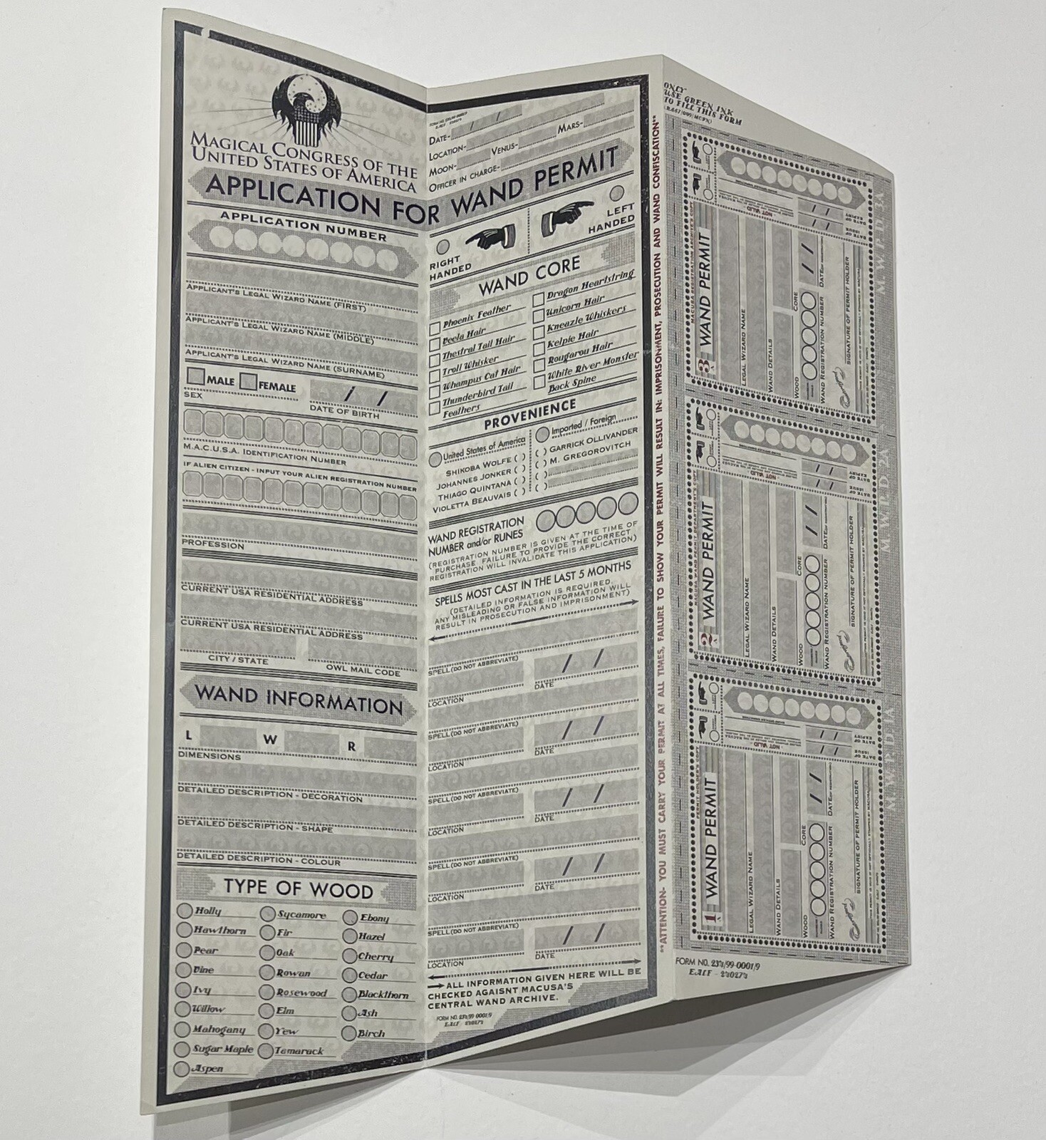 Original Prop Wand Permit Used In Fantastic Beasts And Where To Find ...