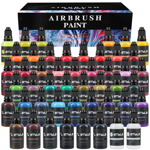 Airbrush Paint - 48 Colors Airbrush Paint Set 1fl oz, Opaque ...