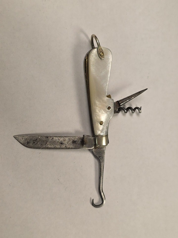 Antique Pearl handled pocket Knife W/ Corkscrew, Hook And Punch. | eBay
