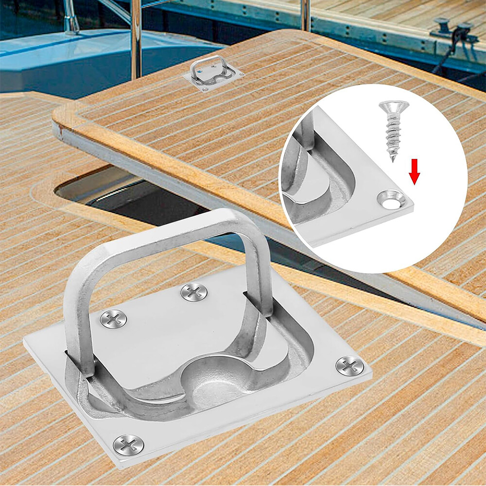 2Pcs 316 Stainless Steel Marine Boat Hatch Pull Lift Ring Flush Handle ...