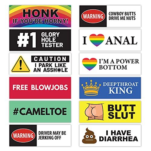 Funny Prank Magnet Bumper Sticker 12-Pack- Magnetic Bumper Decal Bumper ...