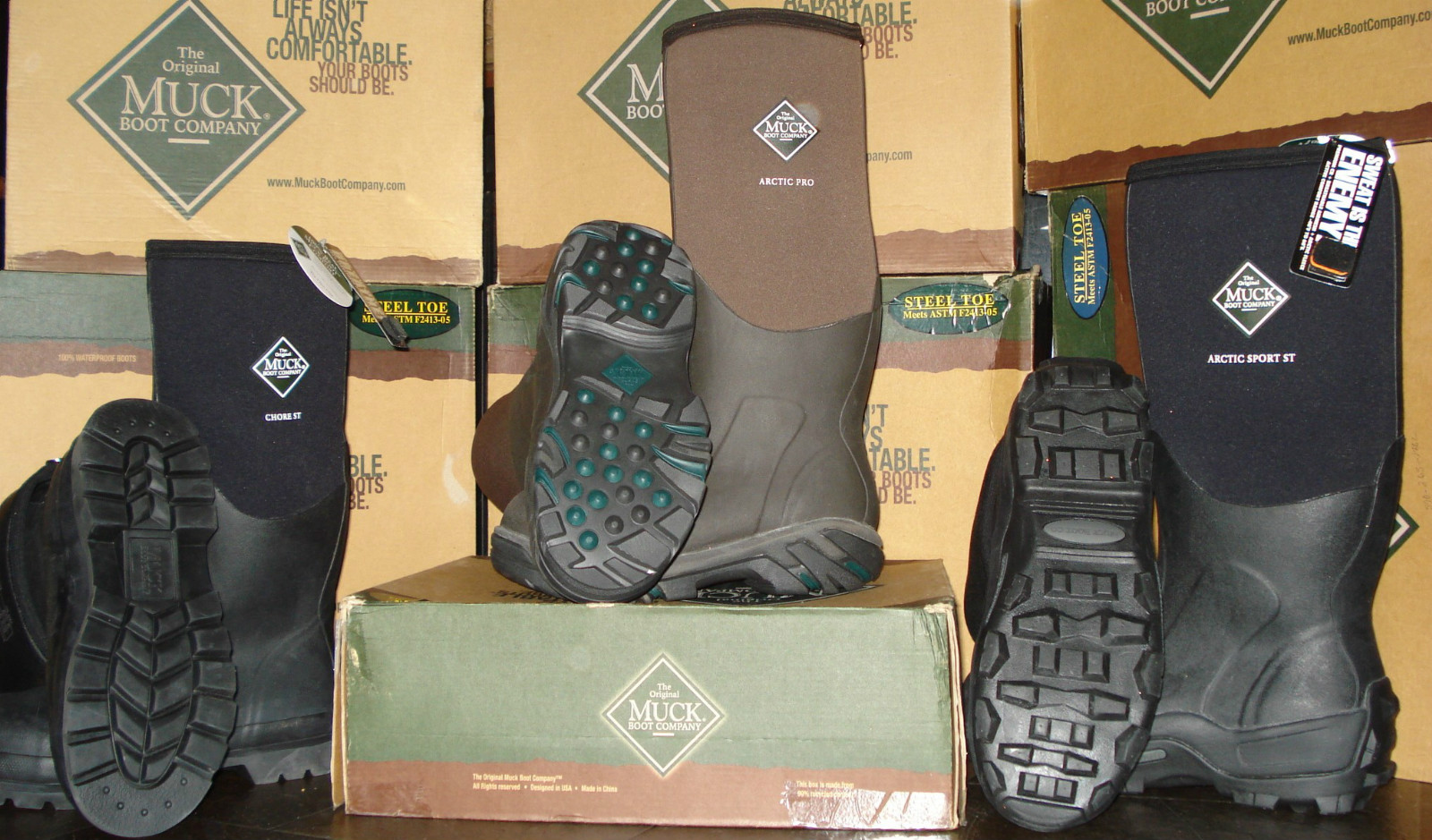 Muck Boot Chore Steel Toe - Hi Black | eBay