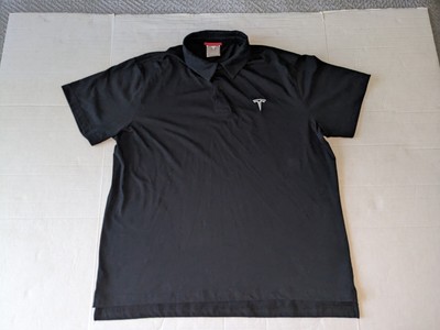 Tesla Motors Polo Shirt Men's size XL Black Short Sleeve Embroidered ...