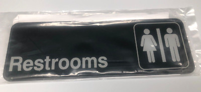 Unisex Restroom Sign 9" x 3" Brand New | eBay