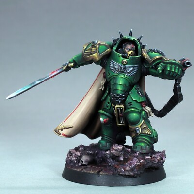 Painted Dark Angels Captain Miniature gravis armour conversion imperium ...