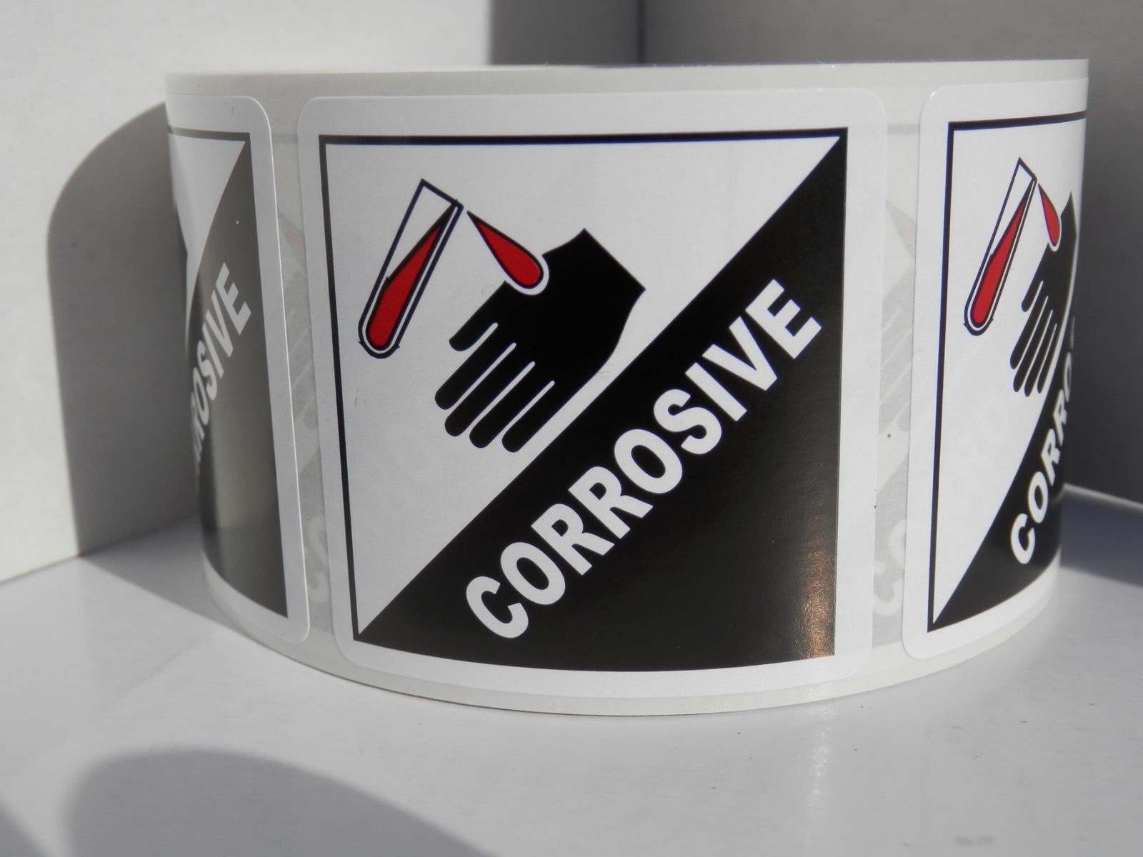 CORROSIVE 2X2 Warning Stickers Labels 250/rl | eBay