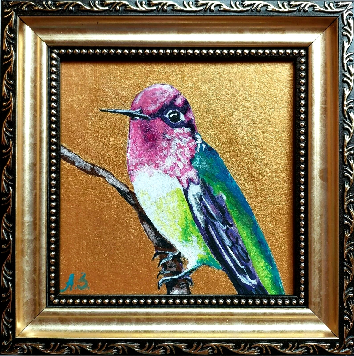 shop discount price Hummingbird artwork bird oil painting original ...