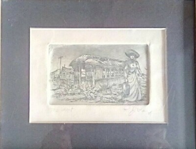R. J. Ward Signed Etching 'The Wait'. Matted. | eBay