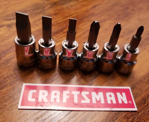 CRAFTSMAN 6pc 3/8 Phillips / flat blade screwdriver socket bit set | eBay