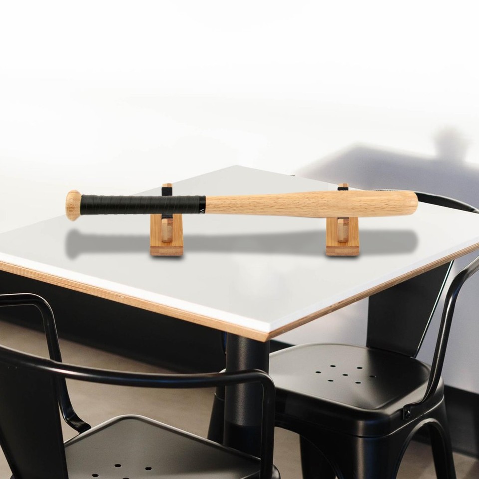 1 Pair Wooden Baseball Bat Display Hanger Horizontal Direction Desktop ...