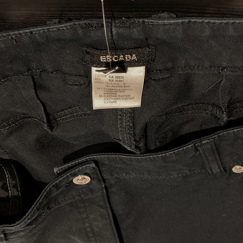 Escada 36 1X Midnight Black Jeans ALTERED Y2K VTG Straight Leg Curvy Mid Rise | eBay