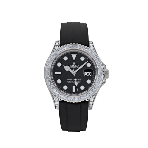 Rolex Yacht-Master 42 226679TBR White Gold Black Dial Diamond Bezel ...