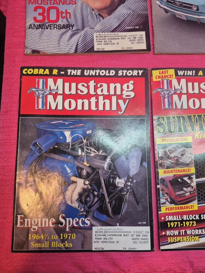 Mustang Monthly Magazine Full Year 1995 Lot of 12 Issues SN95 GT Cobra ...