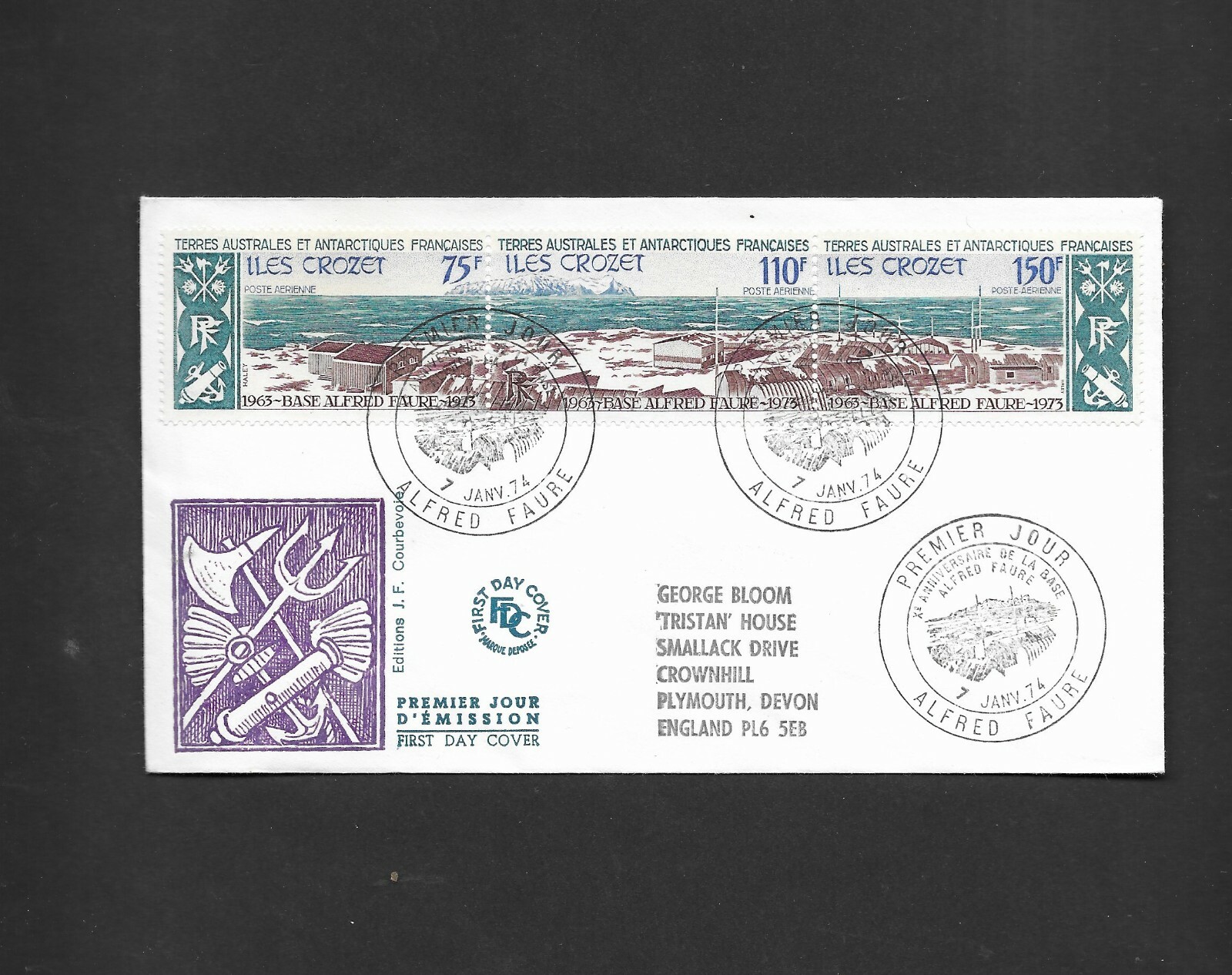 FRENCH ANTARCTIC 1974 ALFRED FAURE BASE FDC | eBay