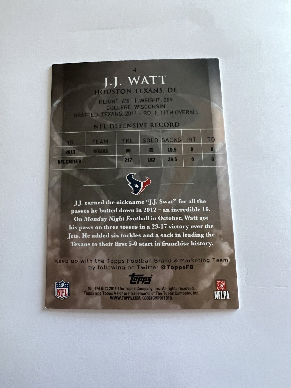 2014 Topps Valor - #4 J.J. Watt for sale online | eBay