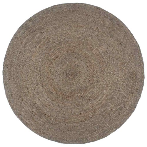 vidaXL Teppich Handgefertigt Jute Rund 240 cm Grau EGG | eBay.de