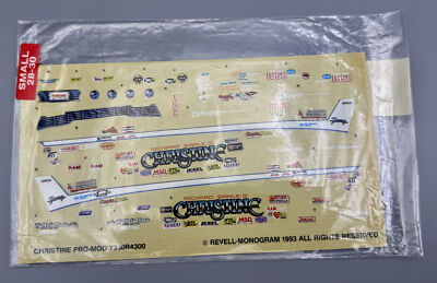 REVELL MONOGRAM DECALS 1993 CHRISTINE PRO MOD PLYMOUTH VINTAGE CAR ...
