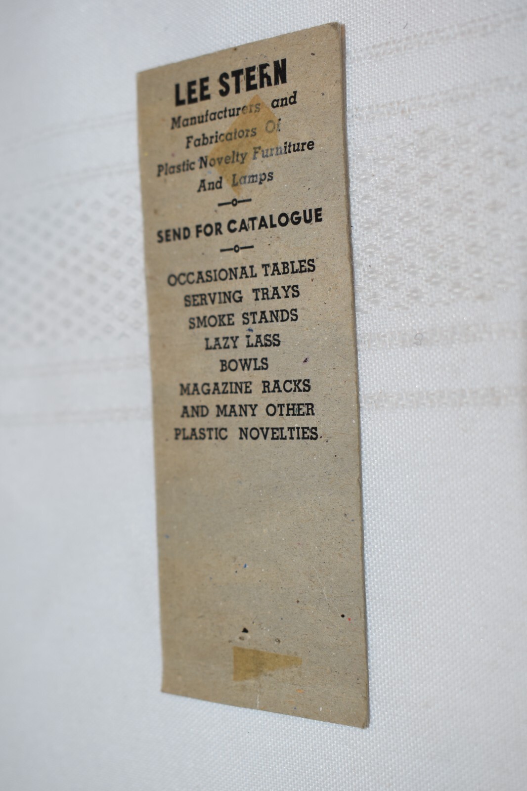 Lee Stern Furniture Manufacturer Chicago Illinois 20 Strike Matchbook ...