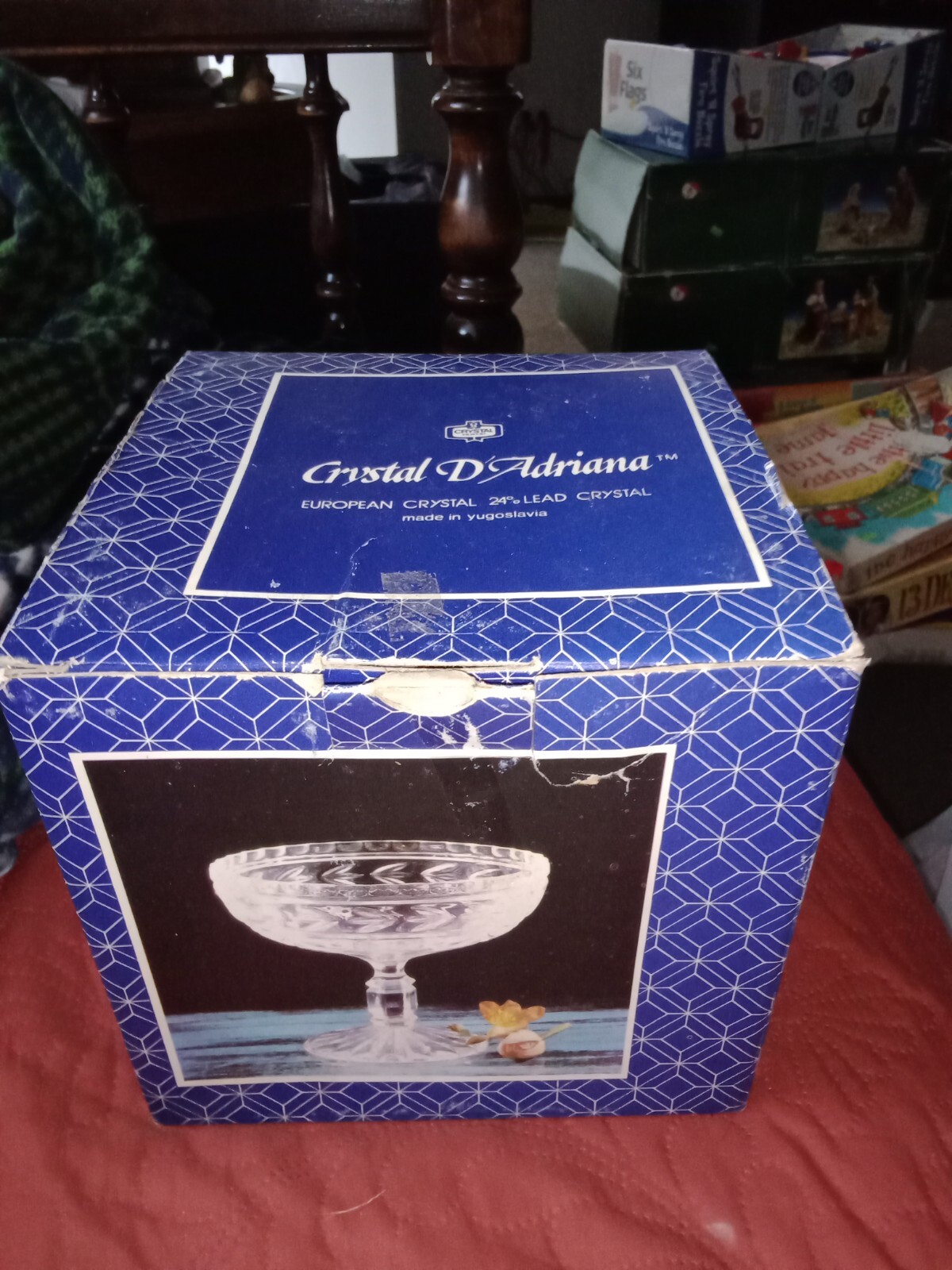 Crystal D'Adriana 24% Lead Crystal pedestal Bowl 73322 very rare brand ...