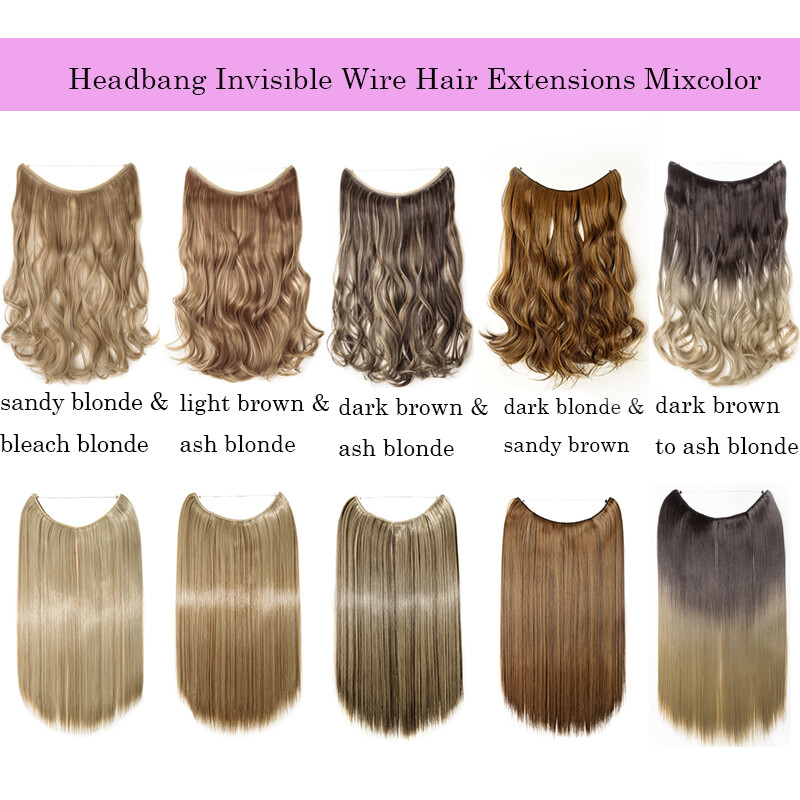 US Hidden Secret Invisible Band Wire In Thick One Piece Hair Extensions ...