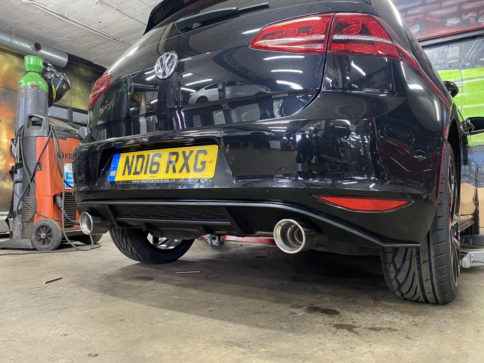 VW GOLF MK7 CUSTOM BUILT STAINLESS STEEL BACK END DUAL EXHAUST SYSTEM ...