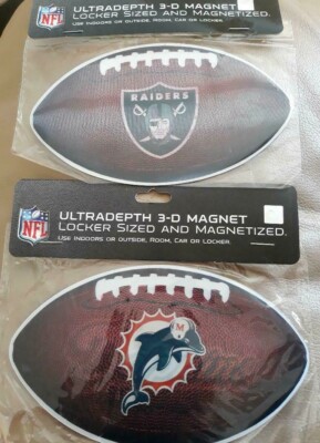 NFL Los Angeles Raiders or Miami Dolphins Ultra Depth 3-D Magnet, New ...