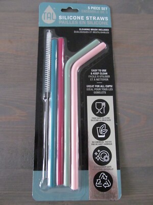 Silicone Straws Set of 4 with Brush Cleaner TAL 5 Piece Set | eBay