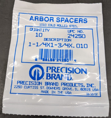 Milling - Arbor Spacers