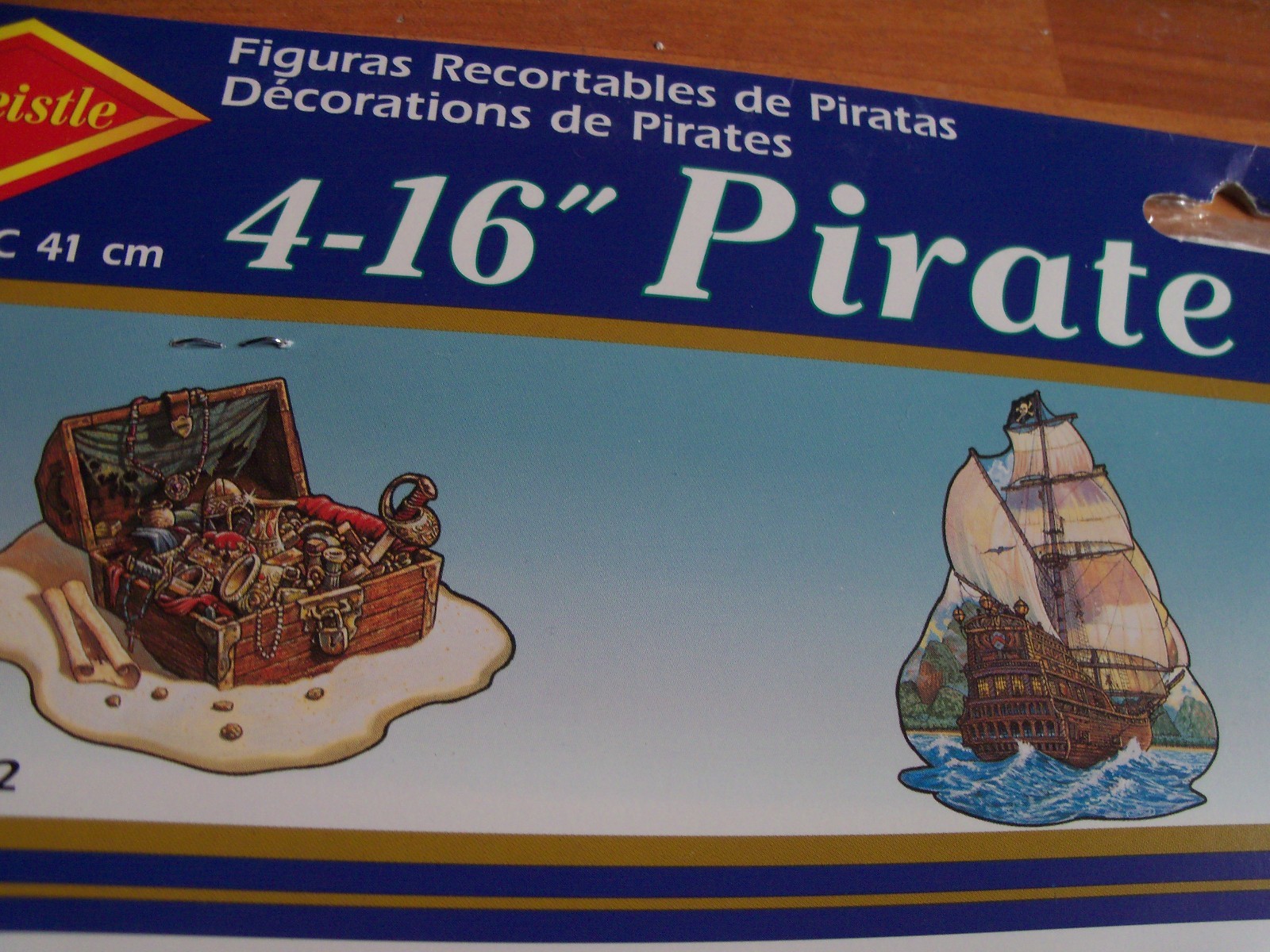 16" Pirate Adventures Diecut Cutouts 1996 Beistle 4 Pack Decorations ...