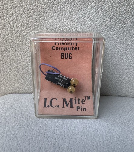 Vintage 1983 The Friendly Computer Bug I.C. Mite Pin New in Box Gag ...