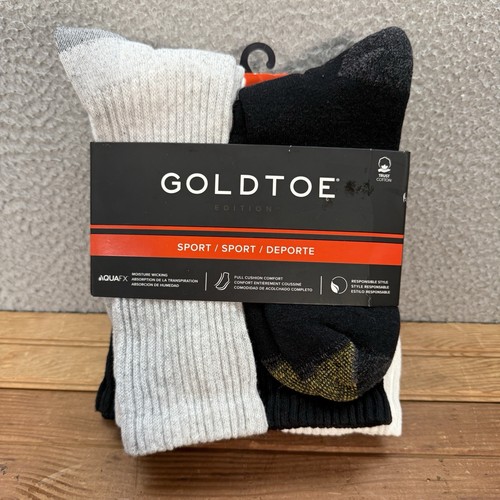Gold Toe Socks Mens 6-12.5 Multicolor Sport Crew Sock Moisture Wicking ...
