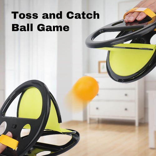 Outdoor Kids Toss & Catch Ball Racket 2 Balls Yard Garden Toys for Play ...